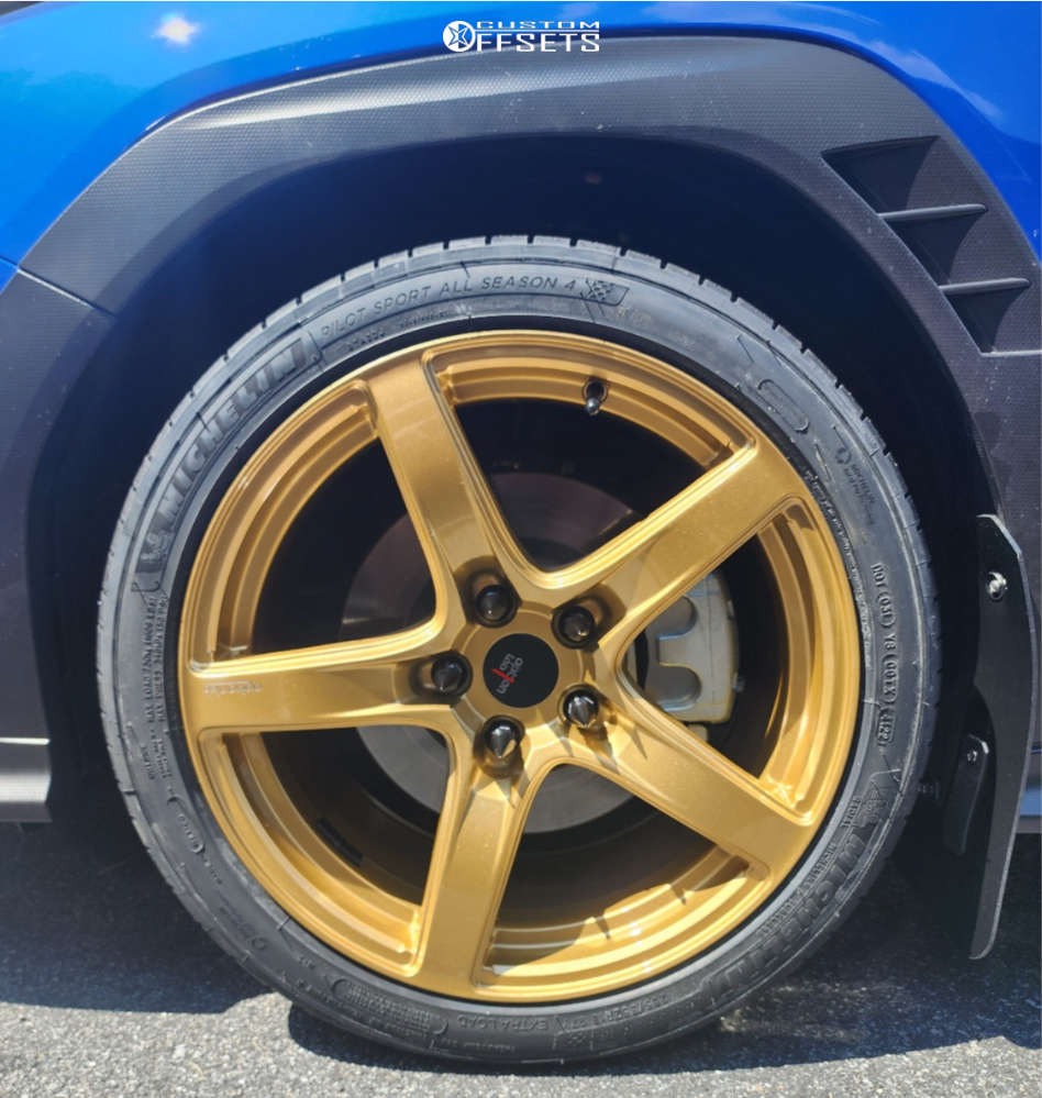 2022 Subaru WRX with 18x9.5 38 Option Lab R555 and 265/35R18 Michelin ...