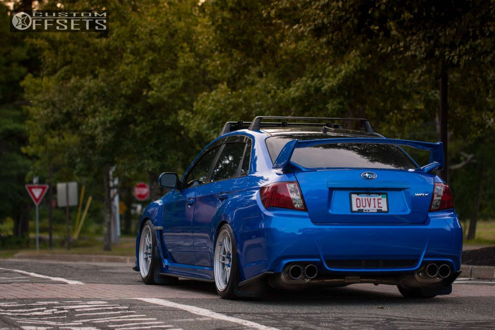 2011 Subaru WRX with 18x9.5 38 Enkei RPF1 and 255/35R18 Firestone All ...