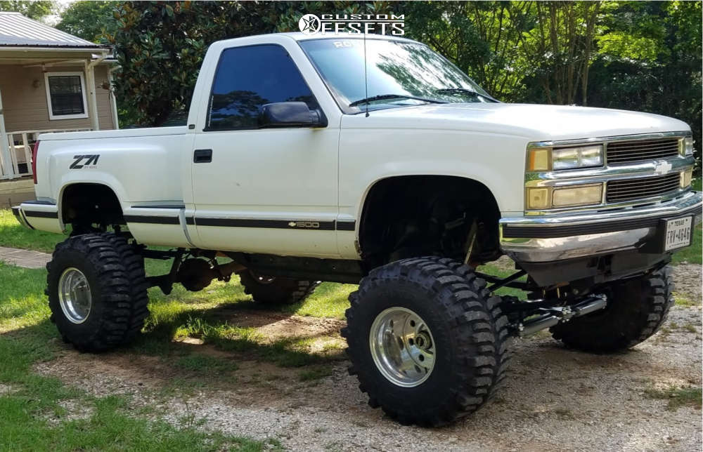1997 Chevrolet K1500 with 15x14 -102 Weld Super Single and 35/16R15 ...