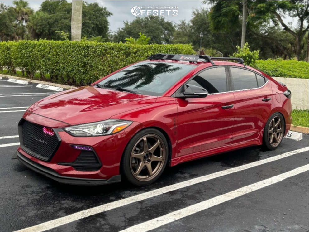 2017 Hyundai Elantra with 18x8 40 Enkei T6r and 225/40R18 Michelin ...