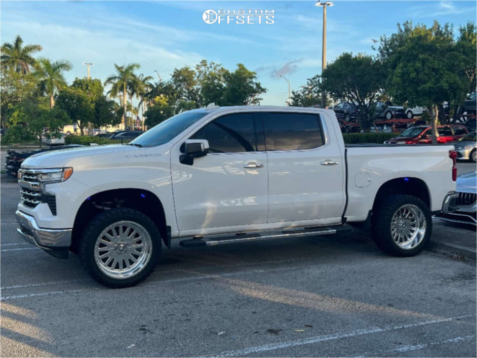 2022 Chevrolet Silverado 1500 with 22x10 -25 American Force Atom Ss and 33/12.5R22 Kenda Klever ...