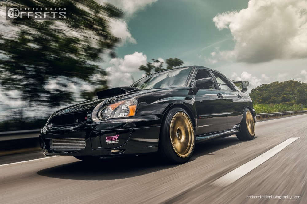 2004 Subaru WRX STI with 18x9 35 Rota G-Force and 245/35R18 Achilles ...
