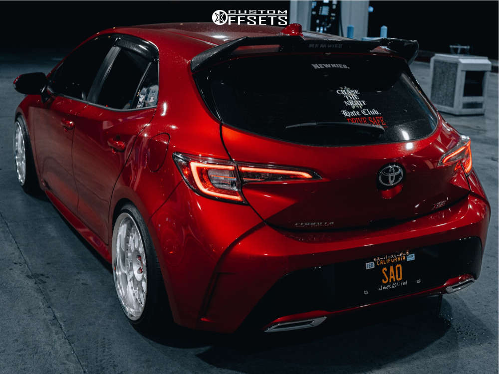 2022 Toyota Corolla with 18x9.5 19 Work VS XX and 215/40R18 Michelin ...
