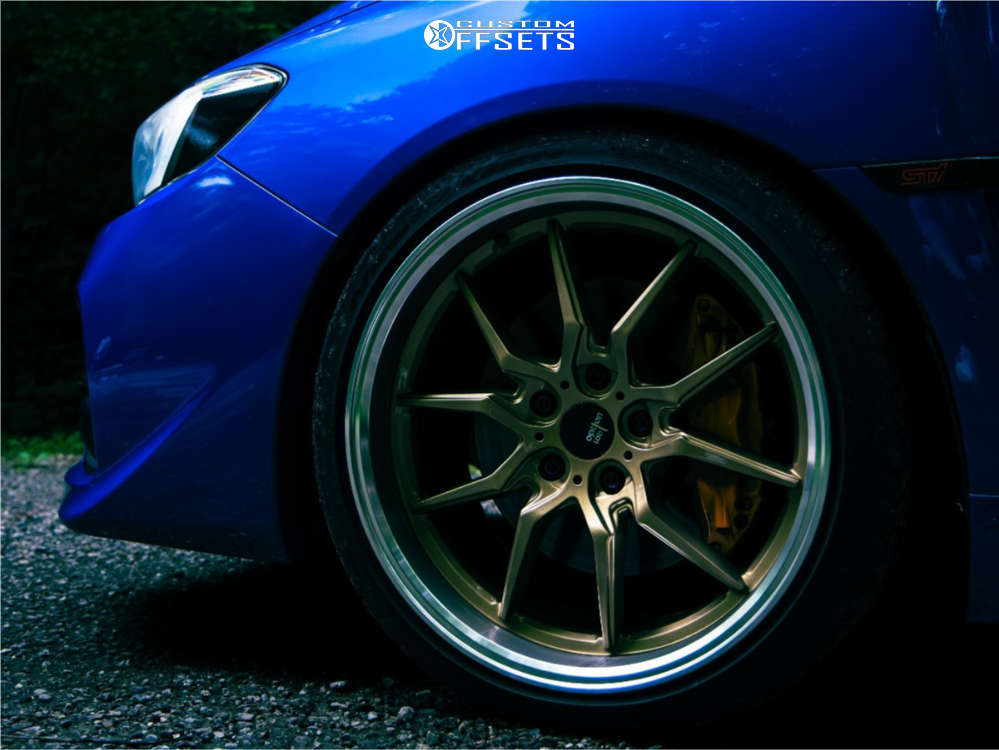 2015 Subaru WRX STI with 19x9.5 35 Option Lab S718 and 245/35R19 Nitto ...