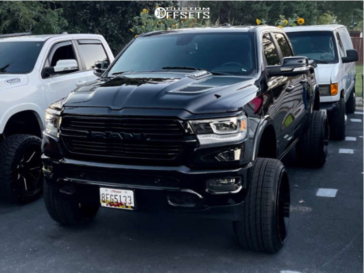 2019 Ram 1500 with 24x14 -76 TIS 547b and 305/35R24 Vercelli Strada Iv ...