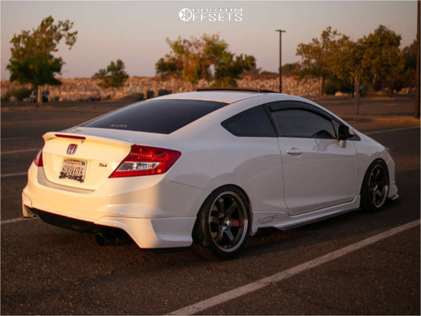 2012 Honda Civic with 17x9 22 Volk Te37sl and 245/40R17 Falken Azenis ...