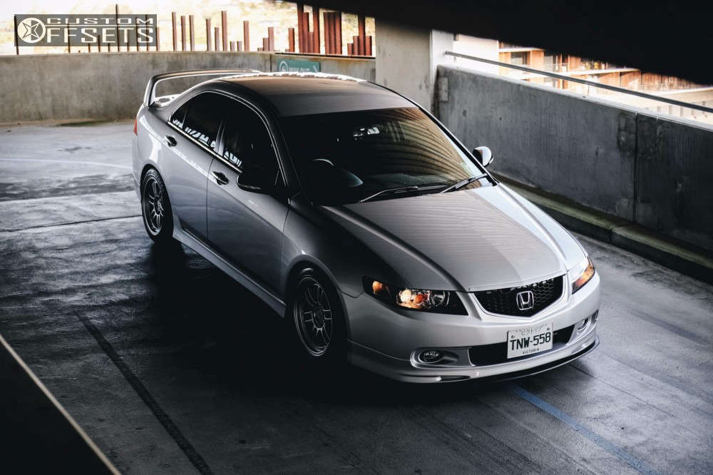 2005 Acura TSX with 17x9 45 Enkei RPF1 and 235/45R17 Bridgestone RE003 ...