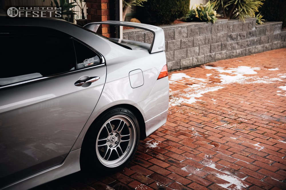 2005 Acura TSX with 17x9 45 Enkei RPF1 and 235/45R17 Bridgestone RE003 ...