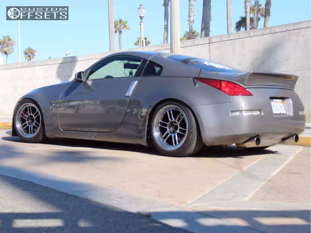 2004 Nissan 350Z with 18x9.5 15 Enkei RPF1 and 255/40R18 Falken Azenis ...
