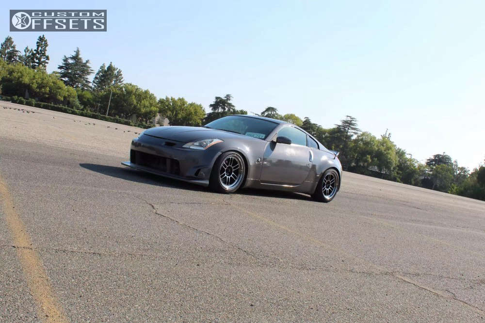 2004 Nissan 350Z with 18x9.5 15 Enkei RPF1 and 255/40R18 Falken Azenis ...
