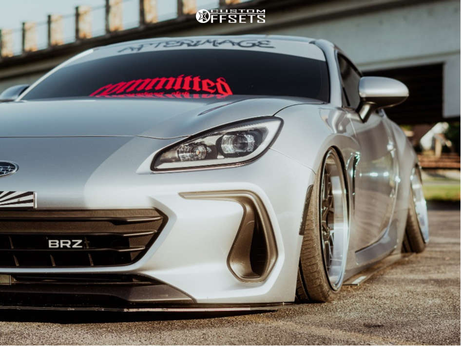 2022 Subaru BRZ with 18x9.5 35 ESR Cs11 and 225/35R18 Atlas Force Uhp and Air Suspension ...