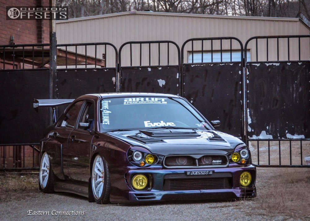 2002 Subaru WRX with 18x10 35 Work Emotion Cr 2p and 265/35R18 Hankook ...