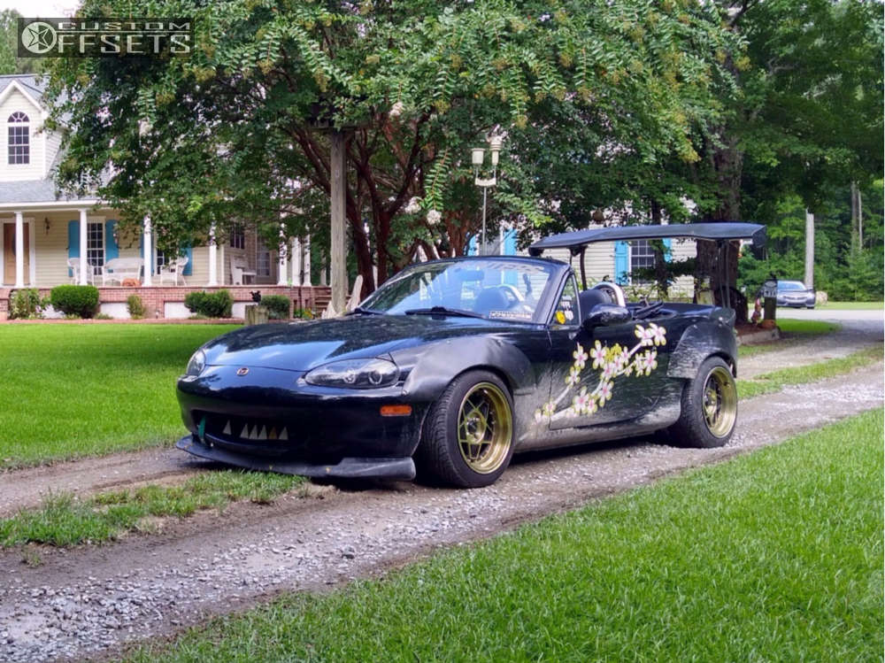 1999 Mazda MX-5 Miata with 15x8.5 28 Traklite F-forty and 195/50R15 ...