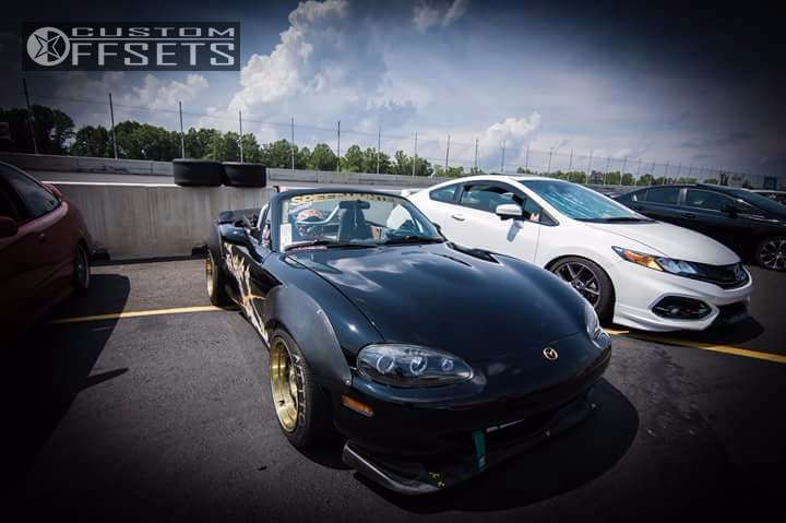 1999 Mazda MX-5 Miata with 15x8.5 28 Traklite F-forty and 195/50R15 ...