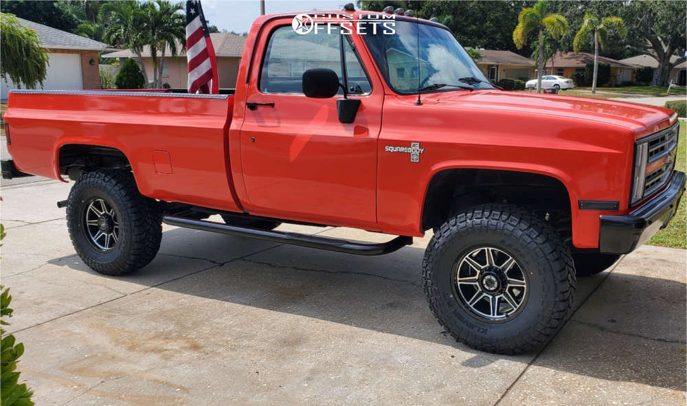 1985 Chevrolet K20 with 17x9 Motiv Offroad Balast and 35/12.5R17 Kenda ...