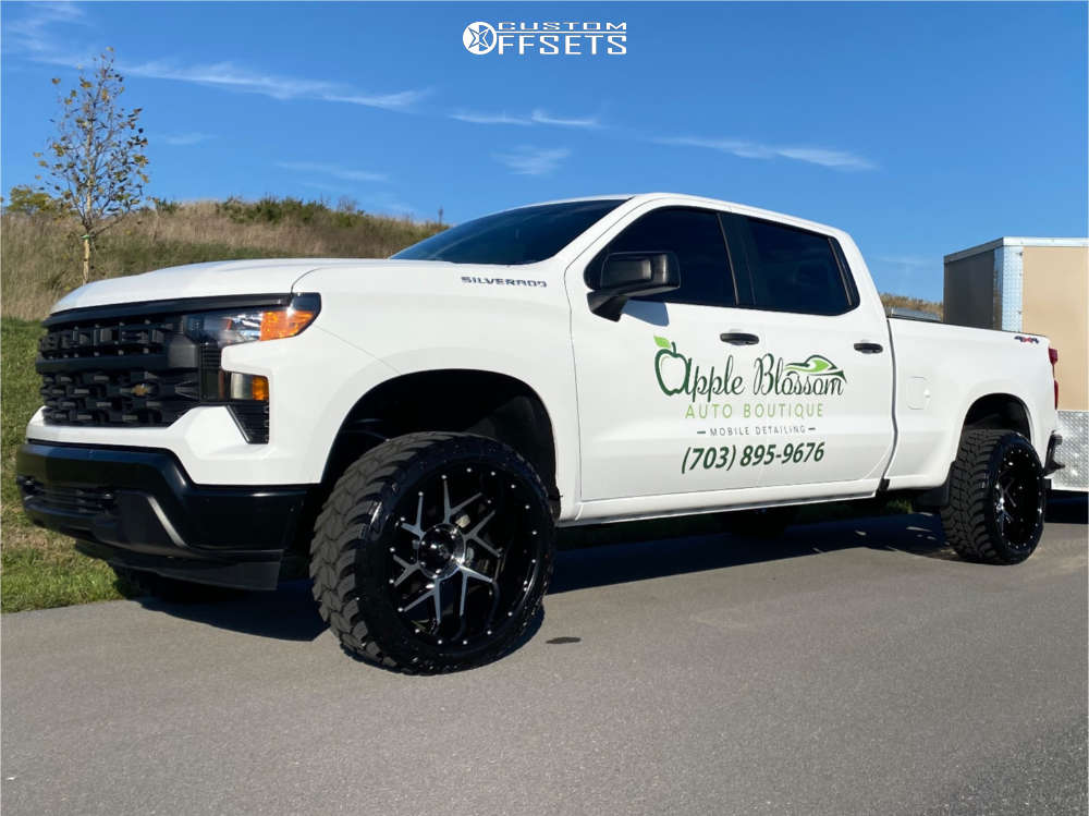 2023 Chevrolet Silverado 1500 with 22x12 -57 Vision Sliver and 33/12 ...