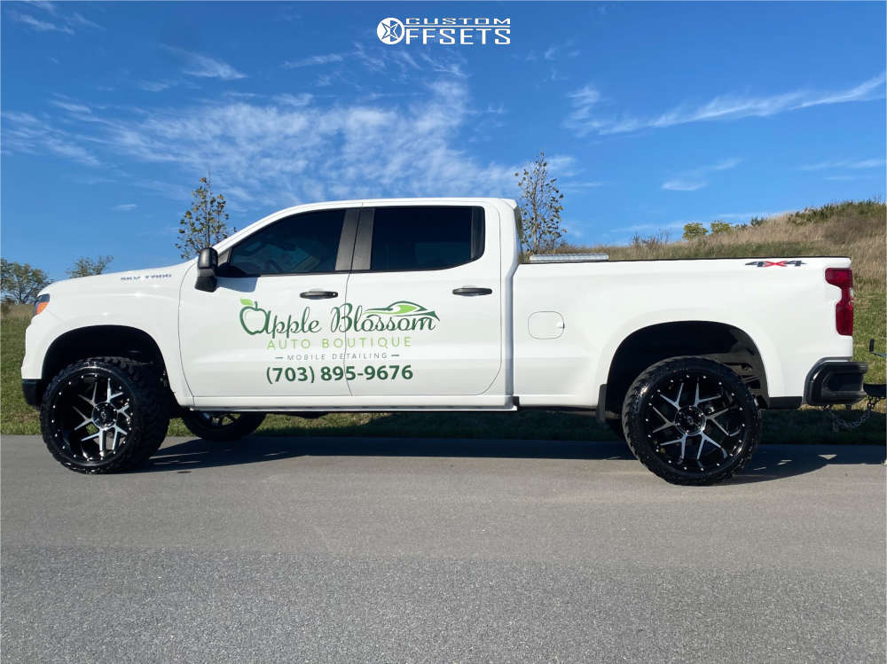2023 Chevrolet Silverado 1500 with 22x12 -57 Vision Sliver and 33/12 ...