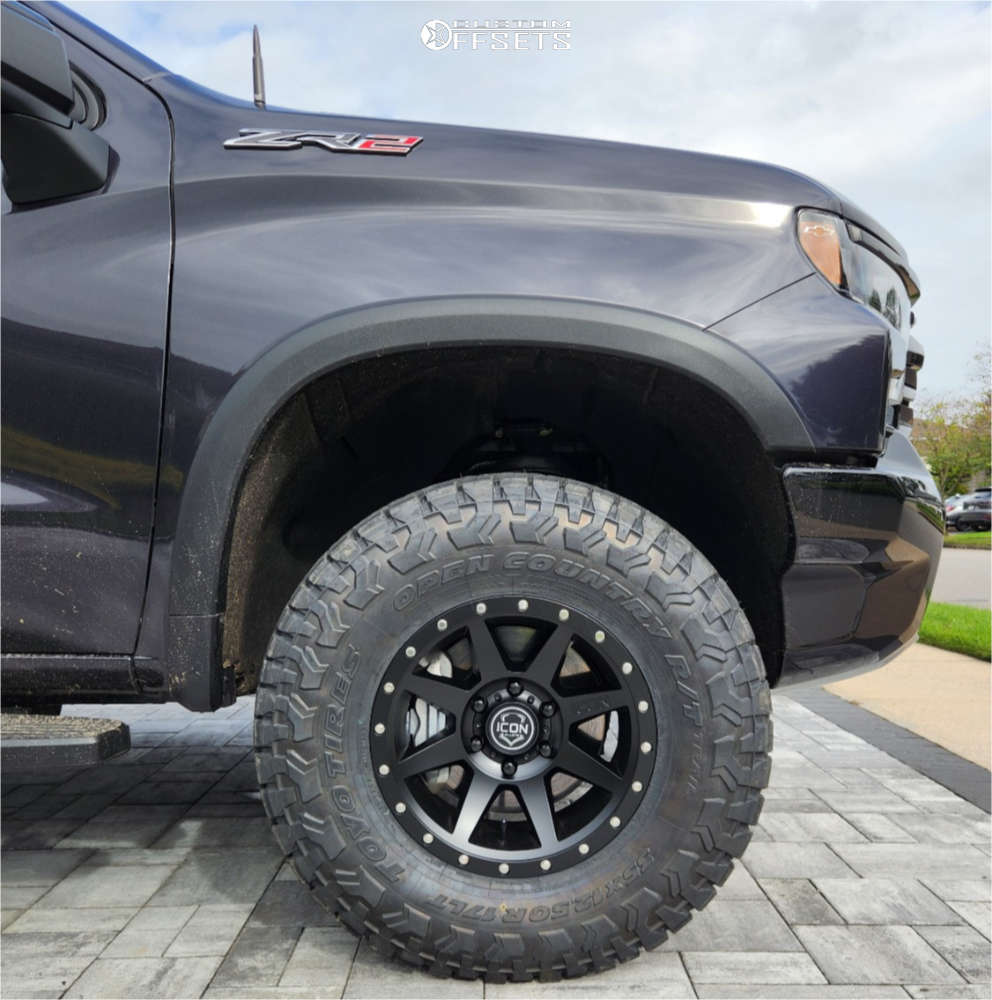 2023 Chevrolet Silverado 1500 with 17x8.5 0 Icon Alloys Rebound and 35/ ...