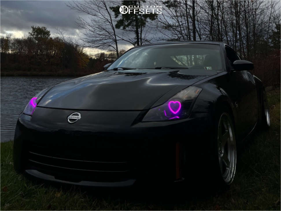 2008 Nissan 350Z with 18x9.5 22 Kansei Knp and 255/40R18 Yokohama Advan ...