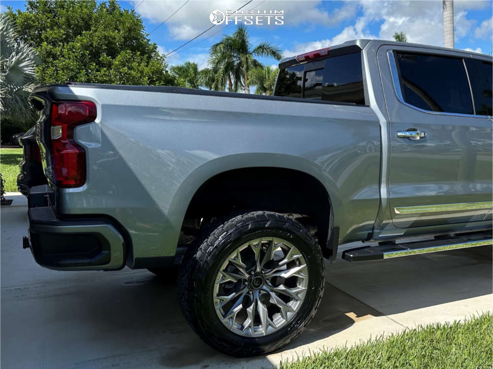 2023 Chevrolet Silverado 1500 with 22x10 -18 Fuel Flame 6 and 35/12.5R22 Nitto Ridge Grappler ...