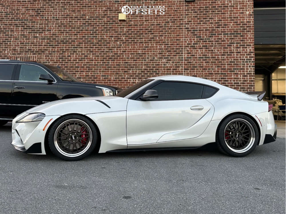 2021 Toyota GR Supra with 19x9.5 32 BBS Lm and 275/30R19 Michelin Pilot Sport 4 S and Lowering ...