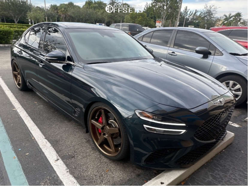 2022 Genesis G70 with 20x8.5 35 Ferrada Fr3 and 255/30R20 Falken Azenis ...