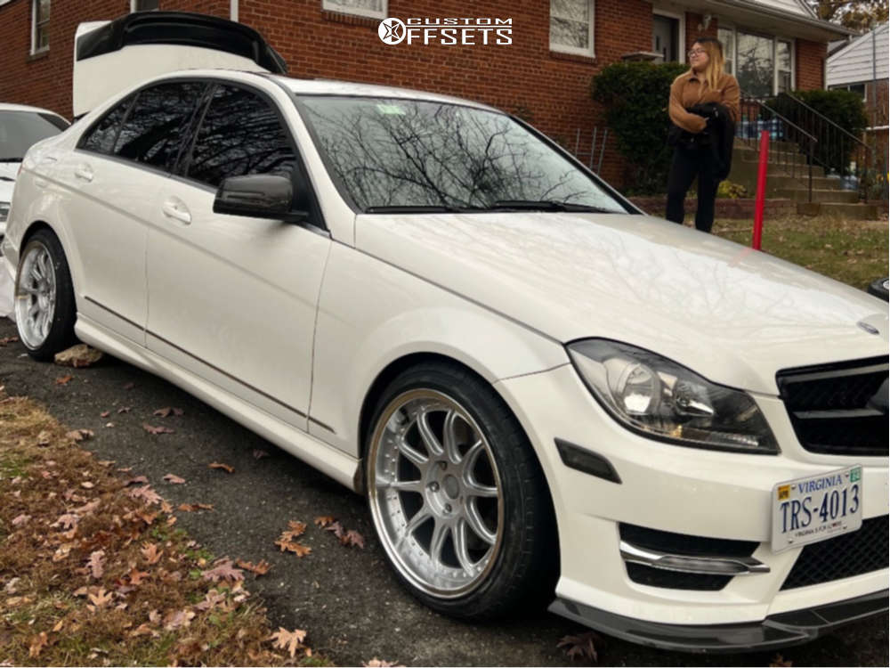 2013 Mercedes-Benz C300 with 18x9.5 35 ESR Cs12 and 225/40R18 Vercelli ...