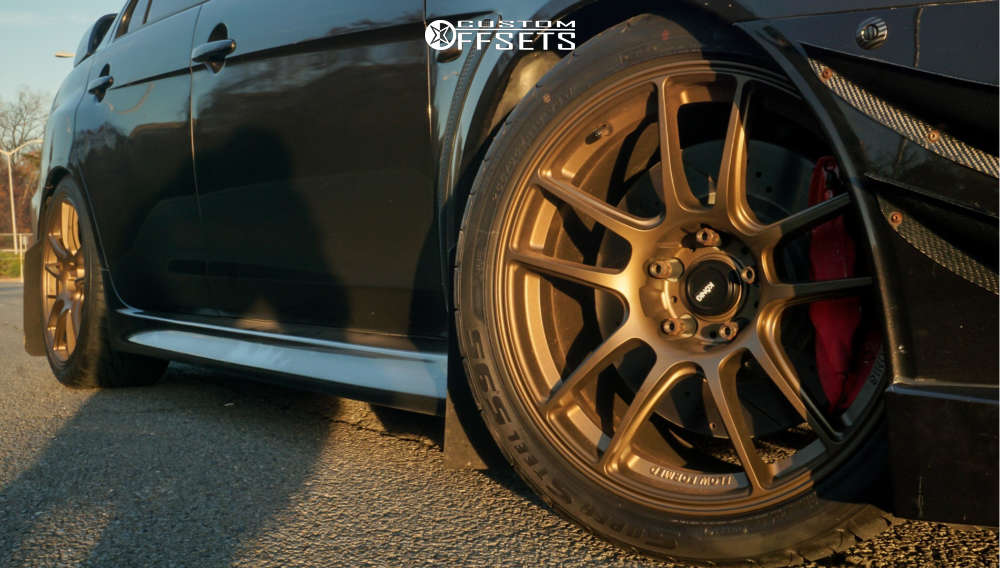 2013 Mitsubishi Lancer with 18x9.5 25 Konig Heliogram and 265/35R18 ...