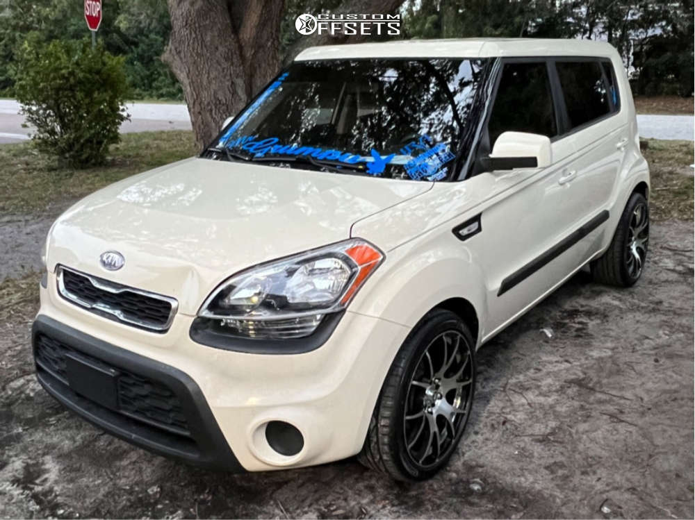 2012 Kia Soul with 18x8 38 Spec-1 Sp-2 and 225/40R18 Lexani Lxuhp-207 and Stock | Custom Offsets