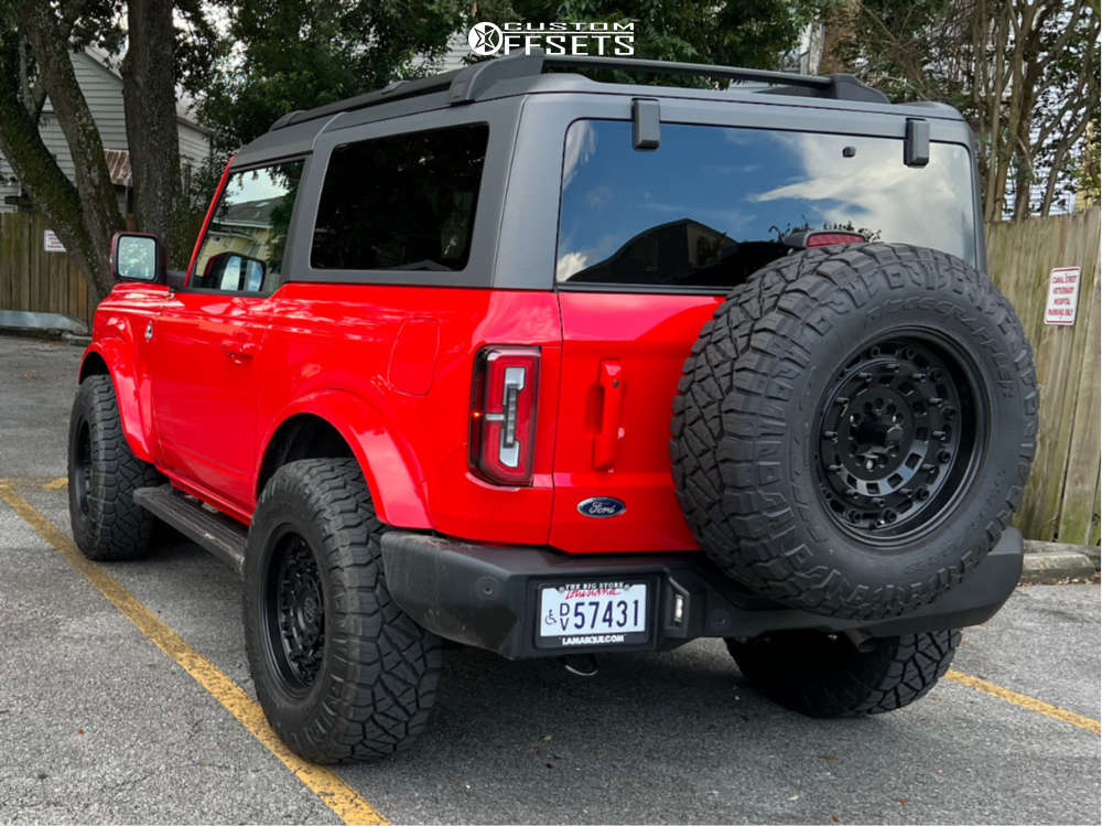 2022 Ford Bronco with 18x9.5 12 Black Rhino Arsenal and 295/70R18 Nitto ...