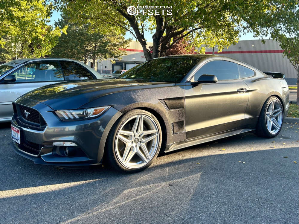 2016 Ford Mustang with 20x9 35 ESR Rf15 and 255/35R20 Ironman IMove ...