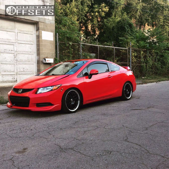 2012 Honda Civic with 18x8 40 Enkei Lusso and 215/40R18 Hankook Ventus ...