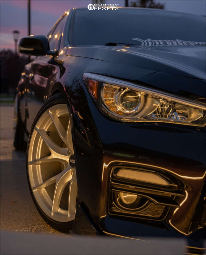 2015 INFINITI Q50 with 19x10.5 22 ESR Rf2 and 245/40R19 Vercelli Strada Ii and Lowering Springs ...