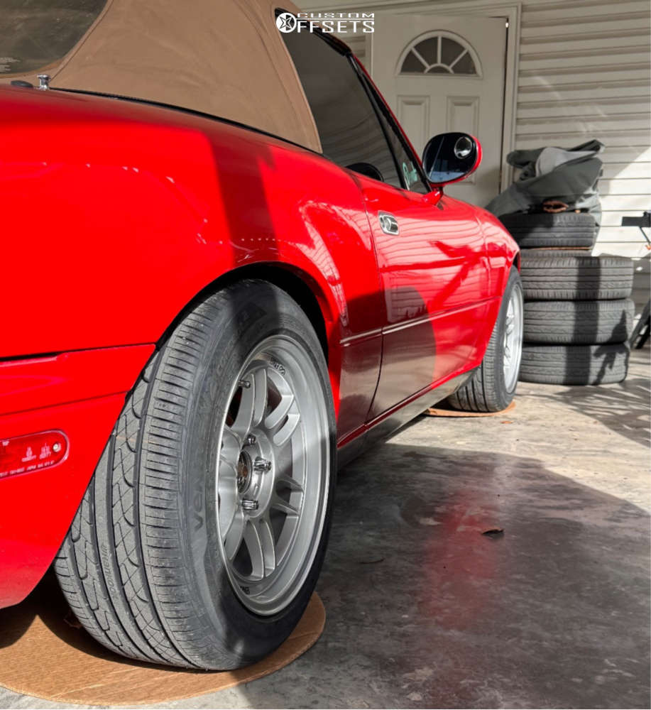 1996 Mazda Miata with 15x8 28 Enkei Rpf1 and 205/50R15 Hankook Ventus V2 Concept 2 and Coilovers ...
