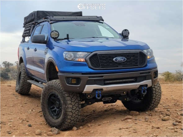 2019 Ford Ranger with 17x9 0 4 Wheel Parts T Spoke Black and 35/12.5R17 ...