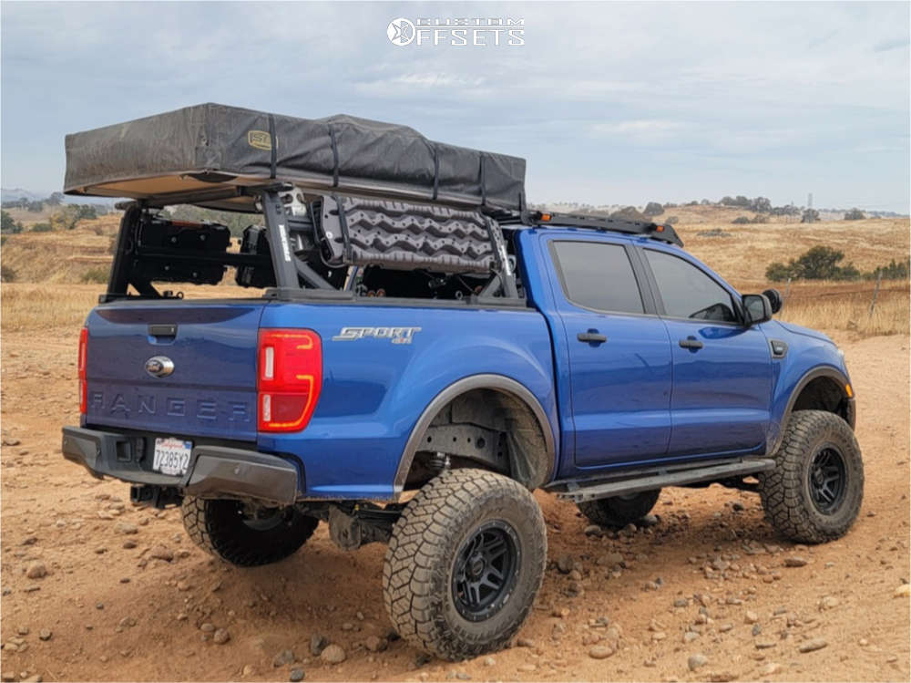 2019 Ford Ranger with 17x9 0 4 Wheel Parts T Spoke Black and 35/12.5R17 ...