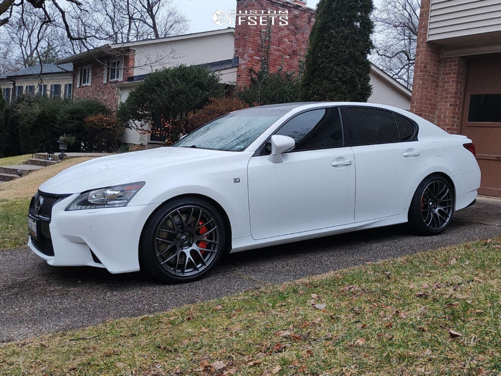 2015 Lexus GS350 with 19x9.5 38 Work Emotion M8r and 235/40R19 Michelin Pilot Sport 4 S and ...