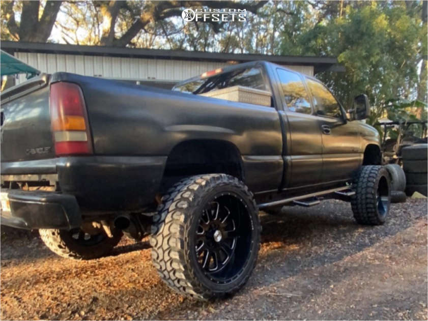 2003 Chevrolet Silverado 1500 with 24x12 -44 XF Flow Xfx-302 and 37/13.5R24 Gladiator Xcomp Mt ...