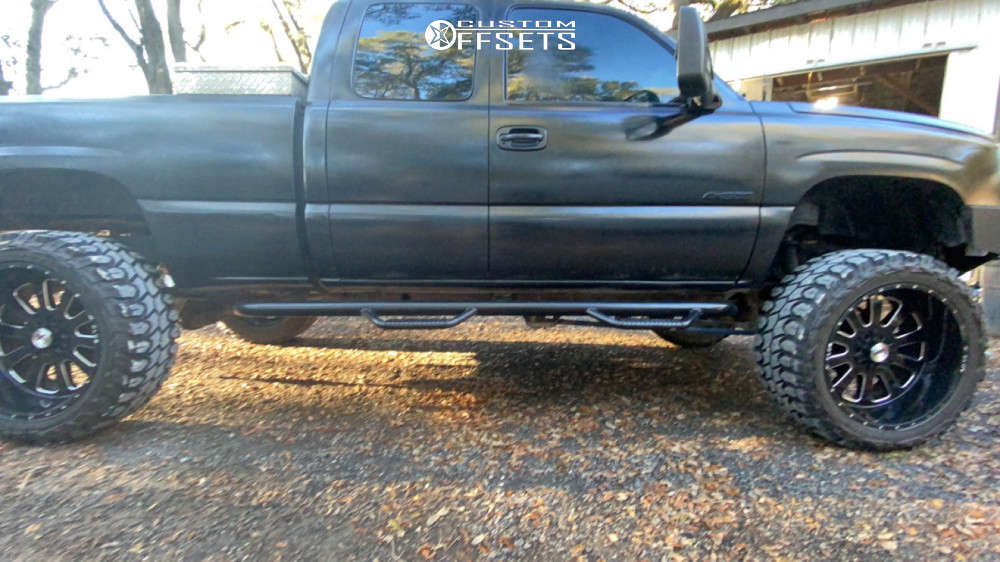 2003 Chevrolet Silverado 1500 with 24x12 -44 XF Flow Xfx-302 and 37/13.5R24 Gladiator Xcomp Mt ...