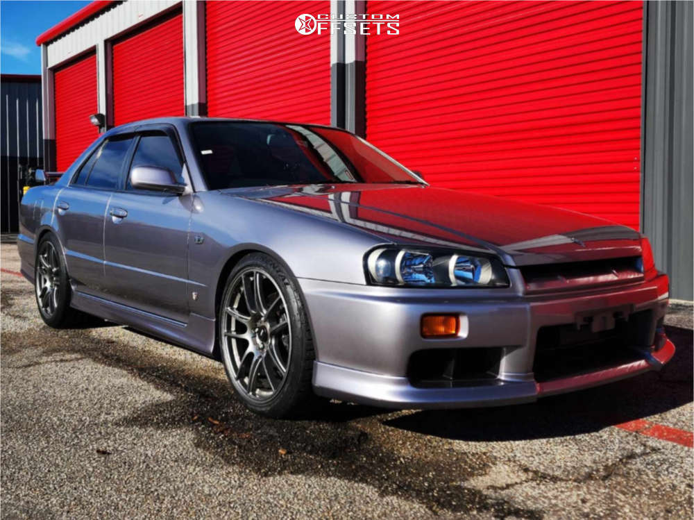 1998 Nissan Skyline with 19x8.5 32 Konig Heliogram and 225/40R19 ...