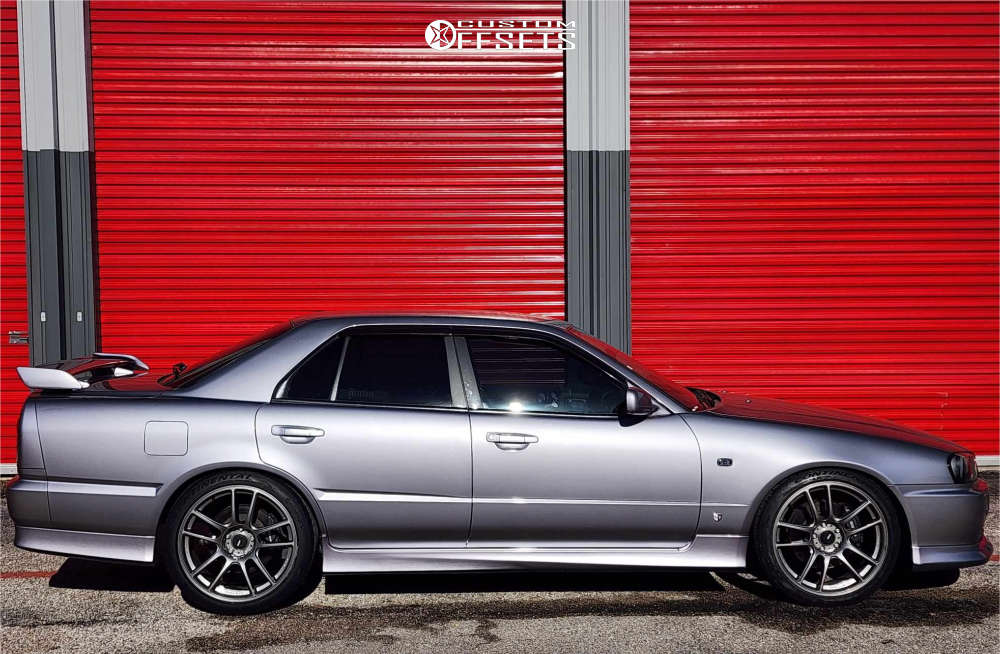 1998 Nissan Skyline with 19x8.5 32 Konig Heliogram and 225/40R19 ...