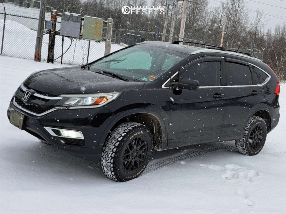 2016 Honda CR-V with 16x7 38 Vision Cross and 215/70R16 General Grabber Atx and Leveling Kit ...