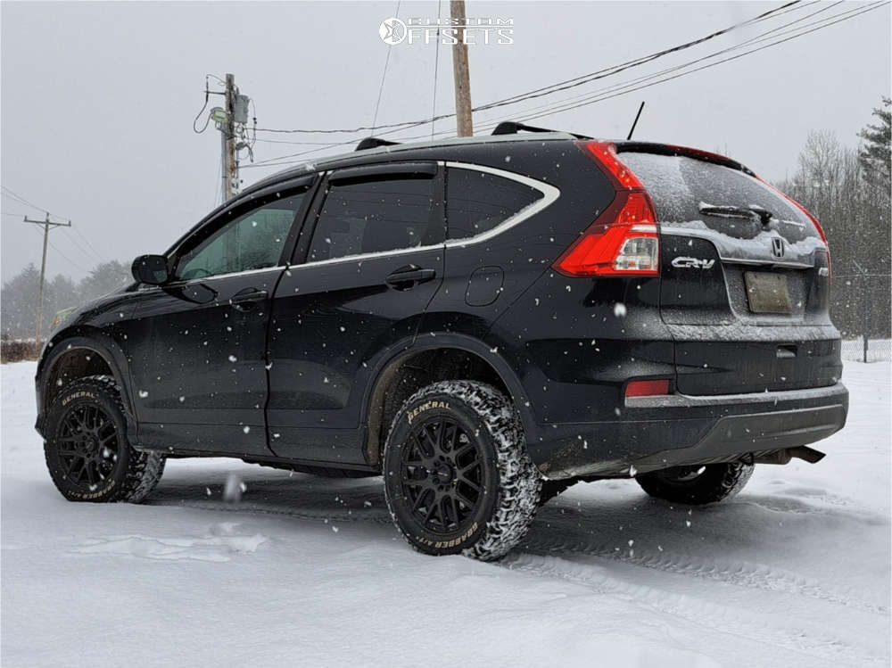 2016 Honda CR-V with 16x7 38 Vision Cross and 215/70R16 General Grabber Atx and Leveling Kit ...