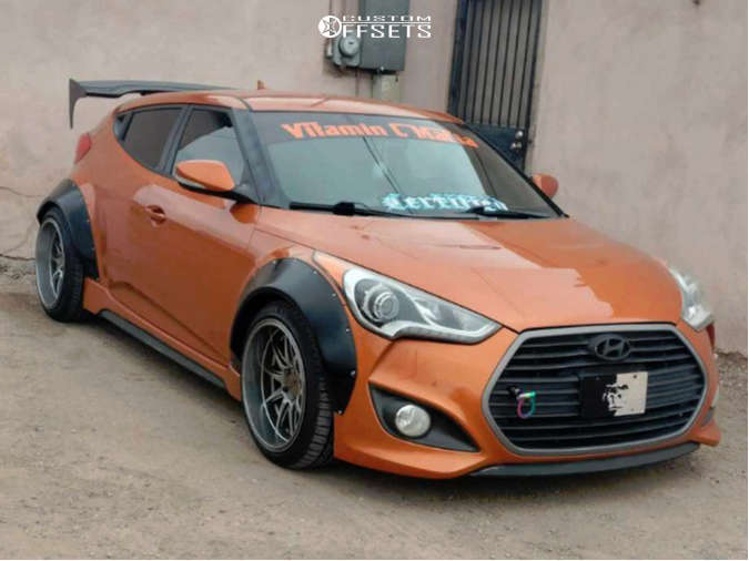2016 Hyundai Veloster with 18x10.5 20 XXR 527d and 265/35R18 Kumho ...