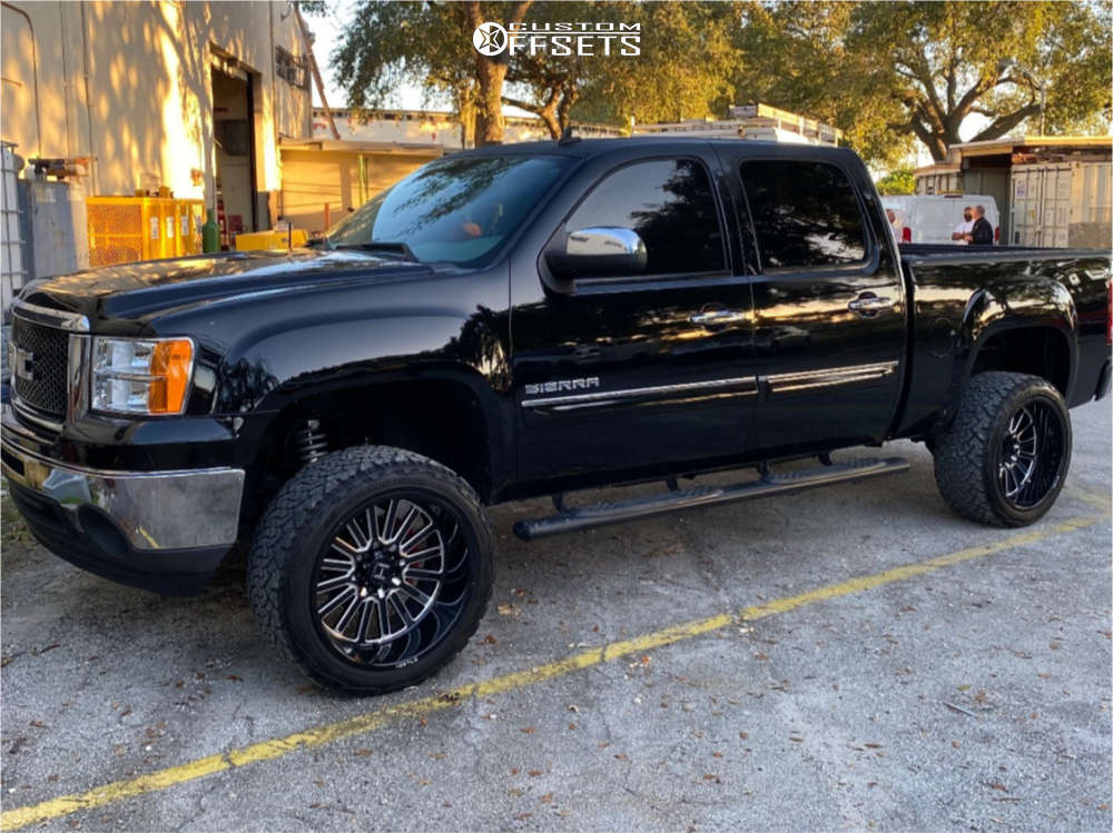 2011 GMC Sierra 1500 with 22x12 -44 Hostile H127 and 33/12.5R22 Venom ...