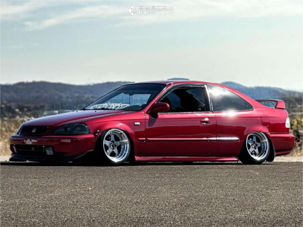 1998 Honda Civic with 16x9 15 JNC Jnc010 and 195/45R16 Yokohama Advan ...