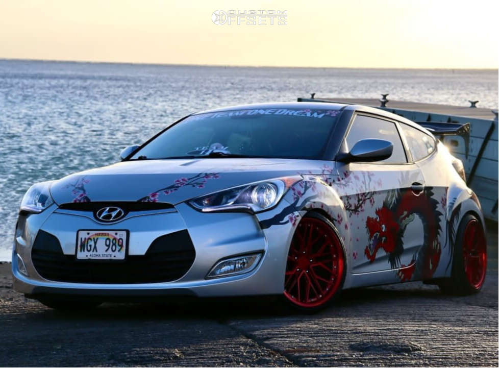 2017 Hyundai Veloster with 18x8.5 25 XXR 571 and 215/35R18 Vercelli ...