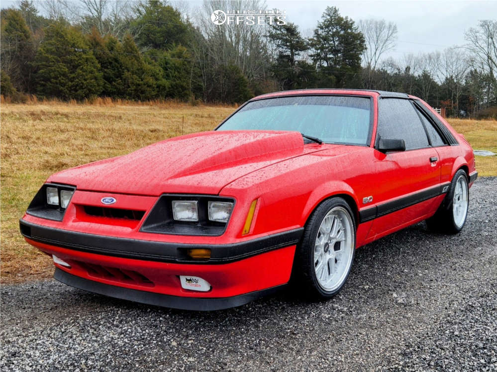 1986 Ford Mustang with 18x9.5 22 ESR Cs11 and 245/40R18 Accelera 651 ...