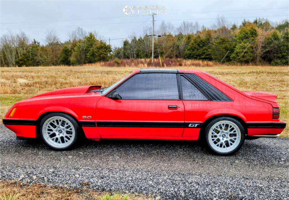 1986 Ford Mustang with 18x9.5 22 ESR Cs11 and 245/40R18 Accelera 651 ...