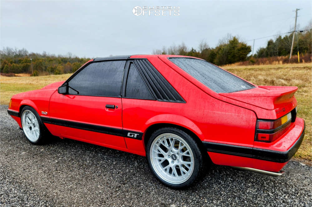 1986 Ford Mustang with 18x9.5 22 ESR Cs11 and 245/40R18 Accelera 651 ...